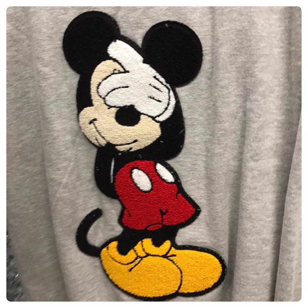 Vintage Disney Grey Mickey Mouse Patch Sweatshirt - Gem